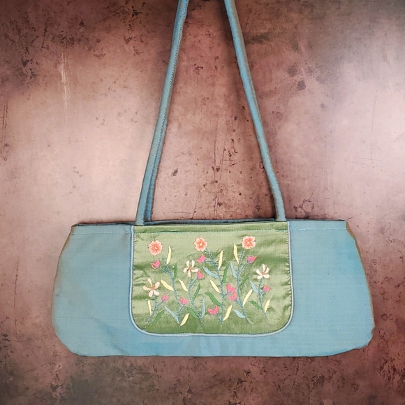 Hand Crafted | Bags | 0 Silk Hand Crafted Embroidered Floral Pastel ...